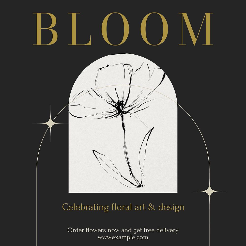 Florist ads Instagram post template | Free Photo - rawpixel