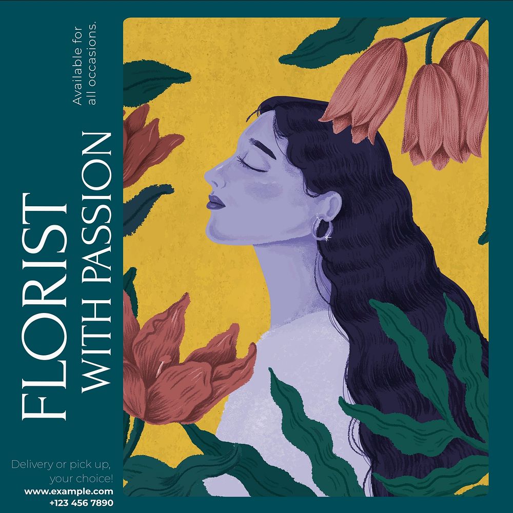 Trust your florist Instagram ad | Free Photo - rawpixel