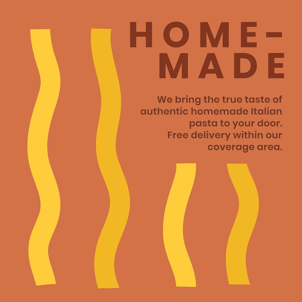 Homemade pasta Facebook ad template | Free Photo - rawpixel