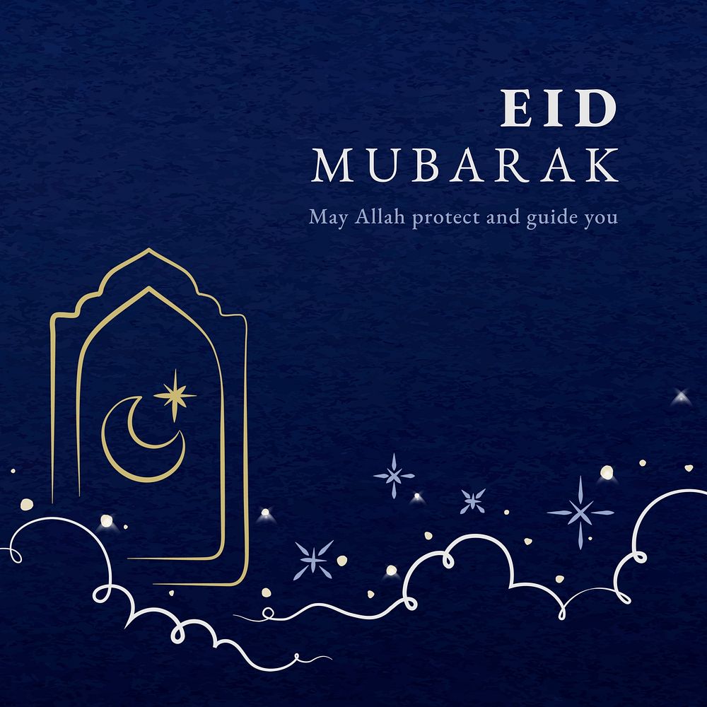 Eid Mubarak Facebook post template, | Free Photo - rawpixel