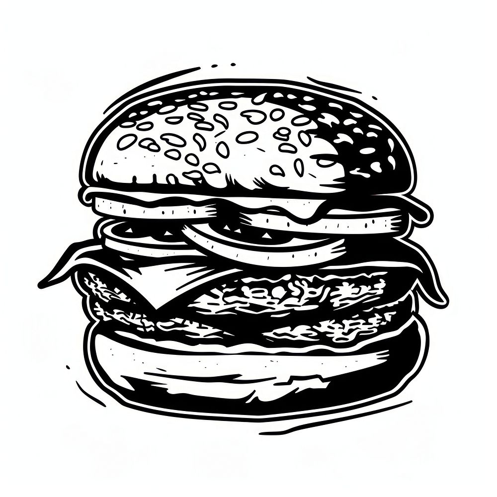 Burger illustrated clothing stencil. | Free Photo Illustration - rawpixel