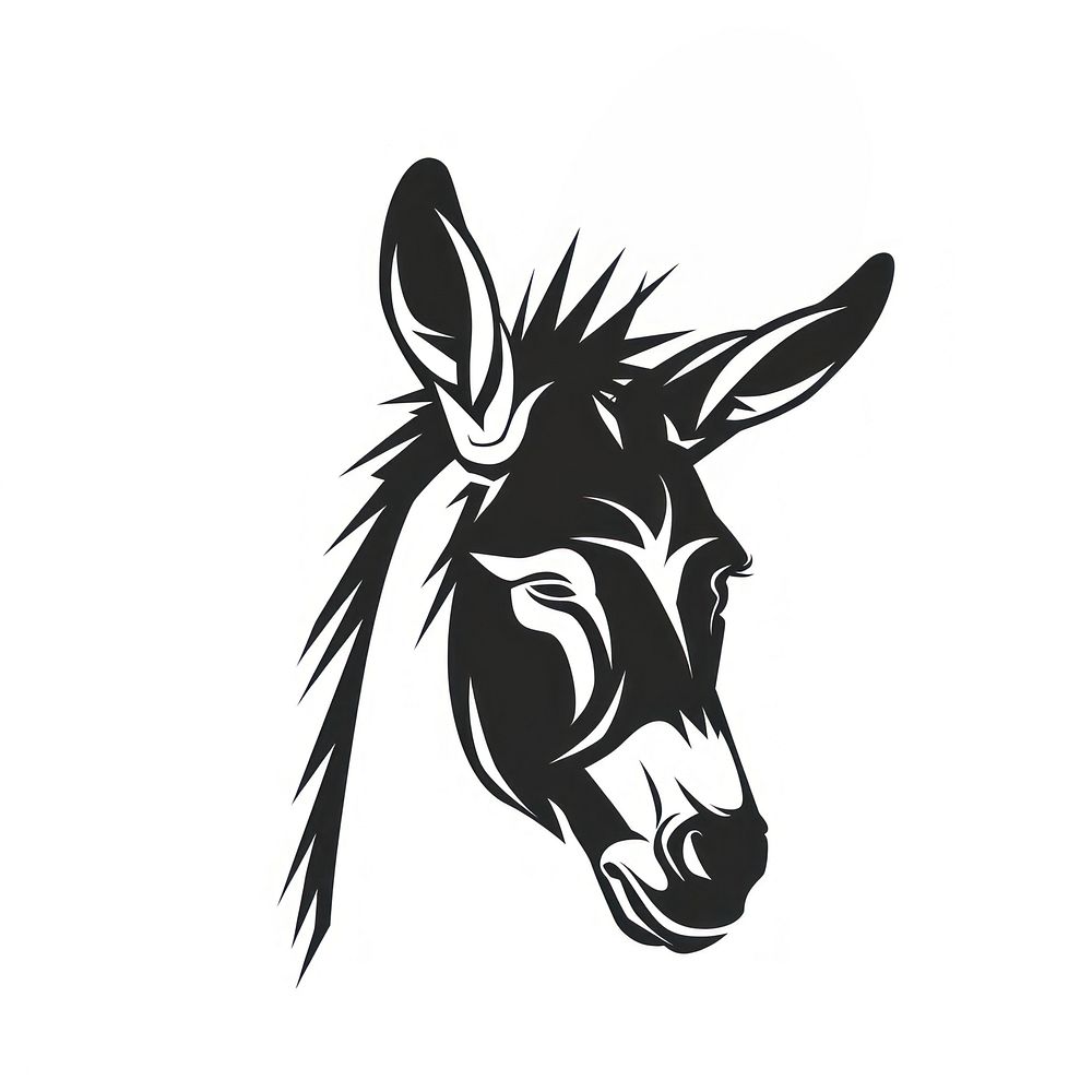 Donkey stencil animal mammal | Free Photo Illustration - rawpixel