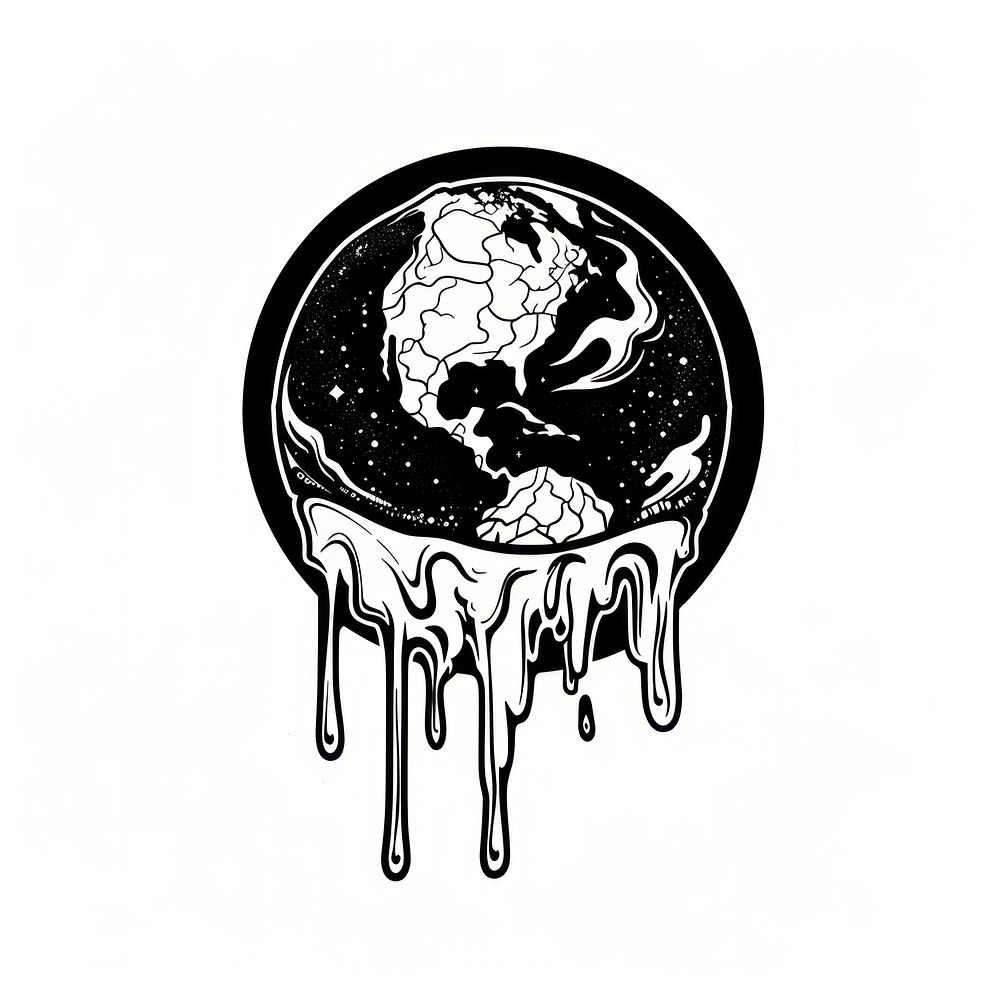Melting earth logo. | Free Photo Illustration - rawpixel
