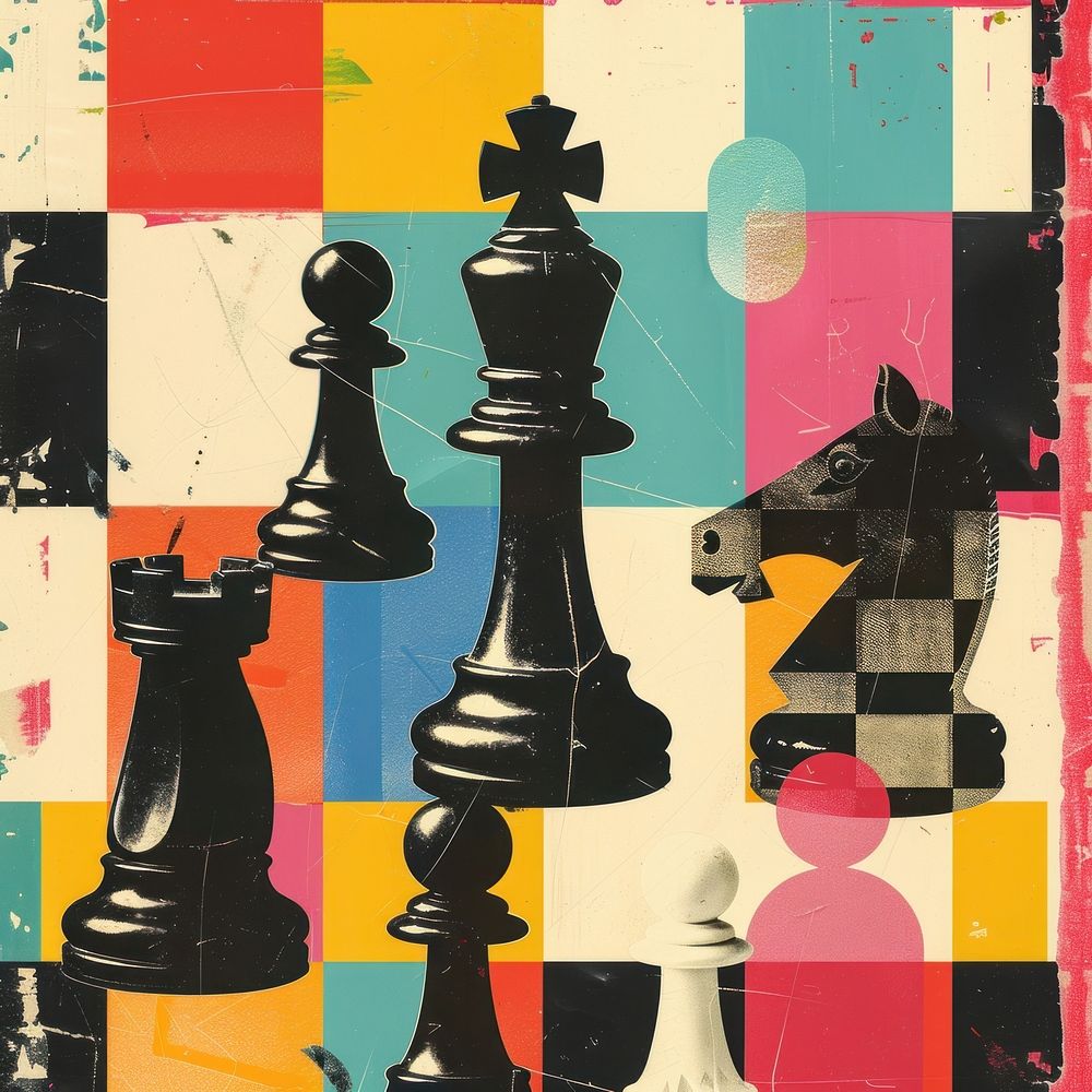 Retro collage chess game art | Free Photo Illustration - rawpixel