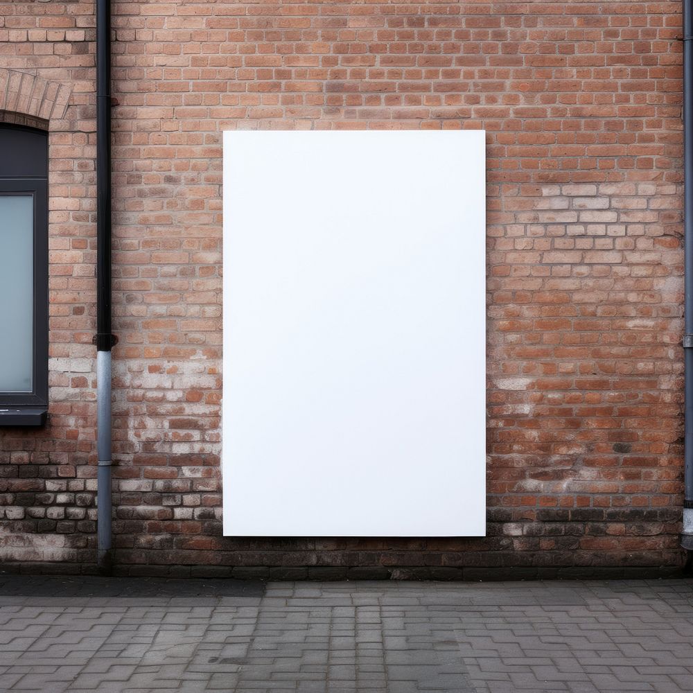 Blank white poster building brick | Free Photo - rawpixel