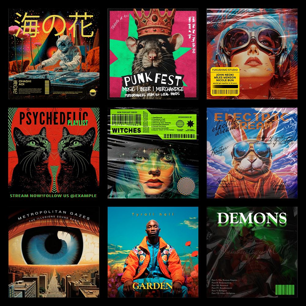 Retro Album cover Instagram post | Premium Vector Template - rawpixel