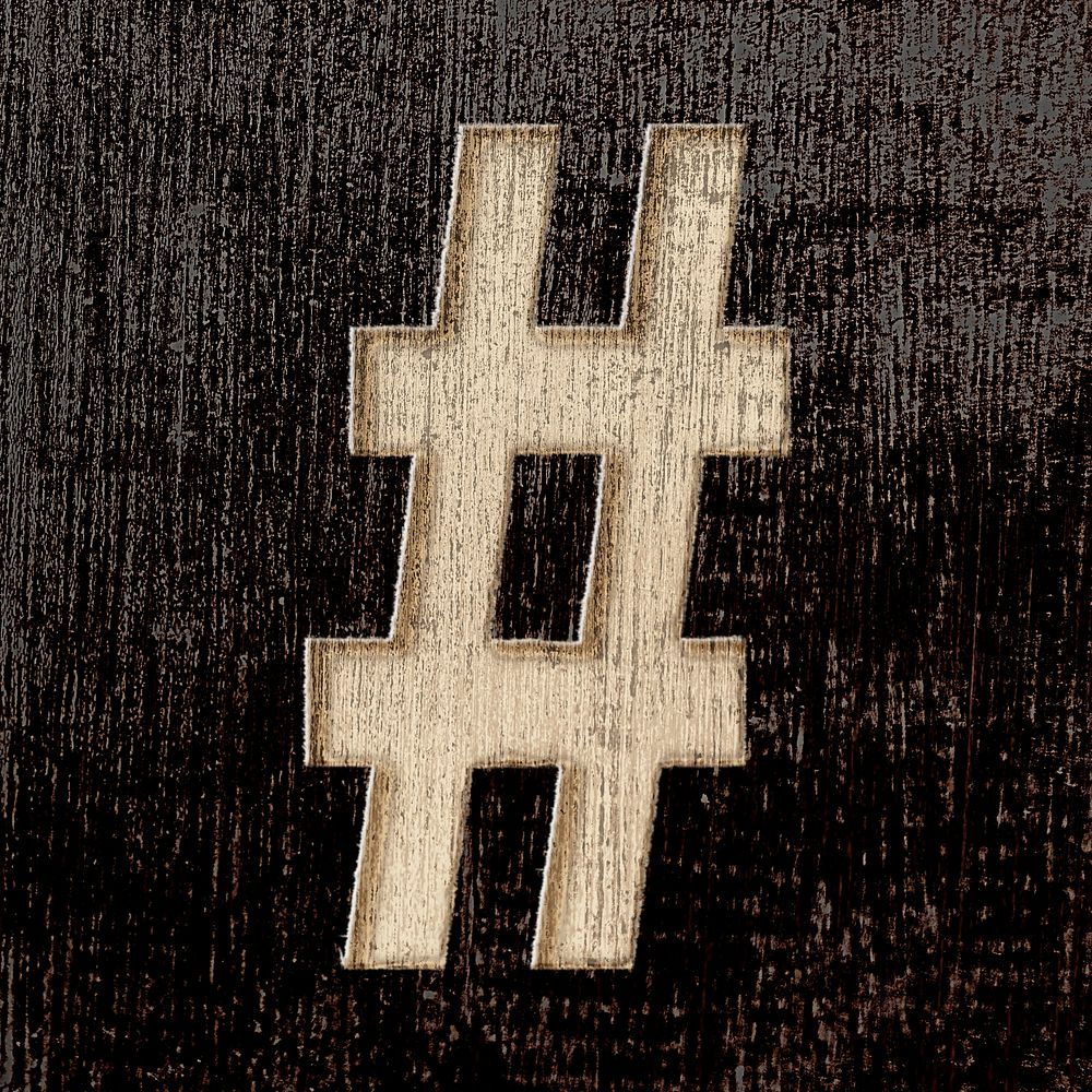 Wooden hashtag symbol texture font | Premium Photo Illustration - rawpixel