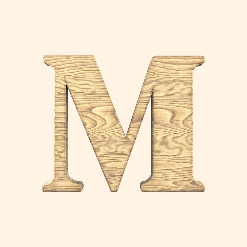 Letter M wooden texture illustration | Free Photo Illustration - rawpixel