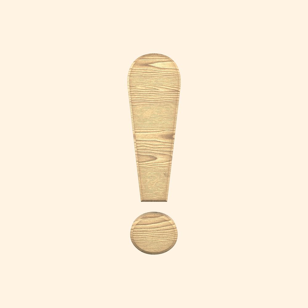 Exclamation mark sign wooden texture | Free Photo Illustration - rawpixel