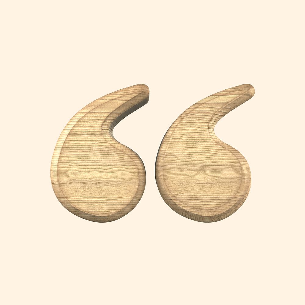 Quotation mark sign wooden texture | Free Photo Illustration - rawpixel