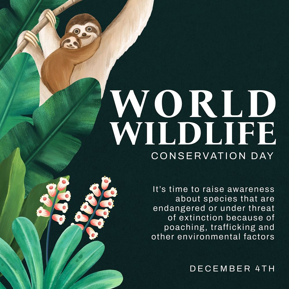 Wild animal Facebook post template, | Free Photo - rawpixel