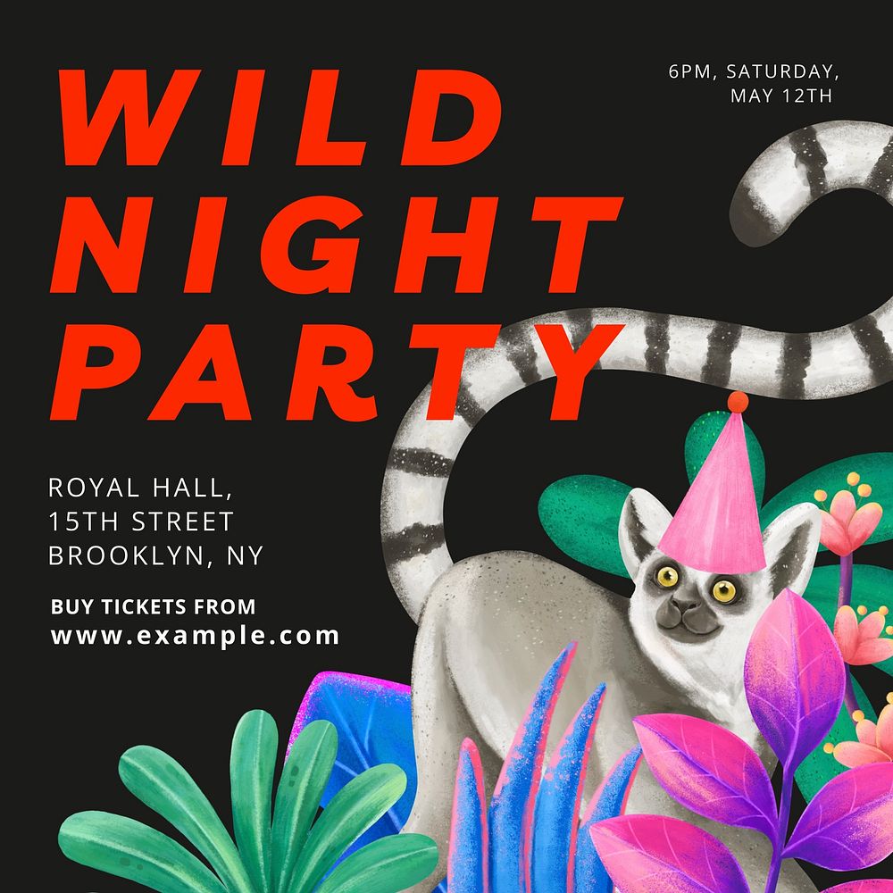 Wild animal Facebook post template | Free Photo - rawpixel