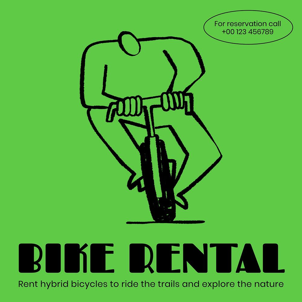 Bike rental Instagram post template | Free Photo - rawpixel