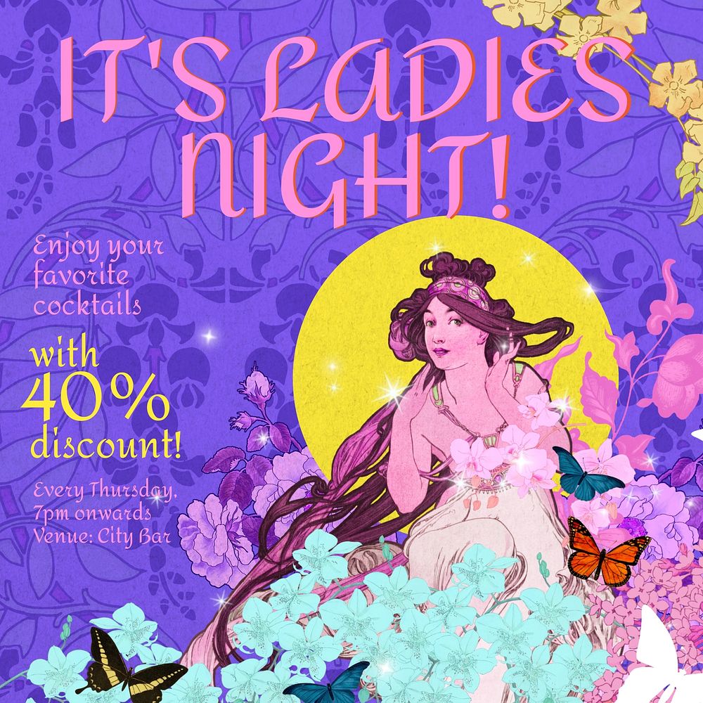 Alphonse Mucha's Instagram ad template | Free Photo - rawpixel