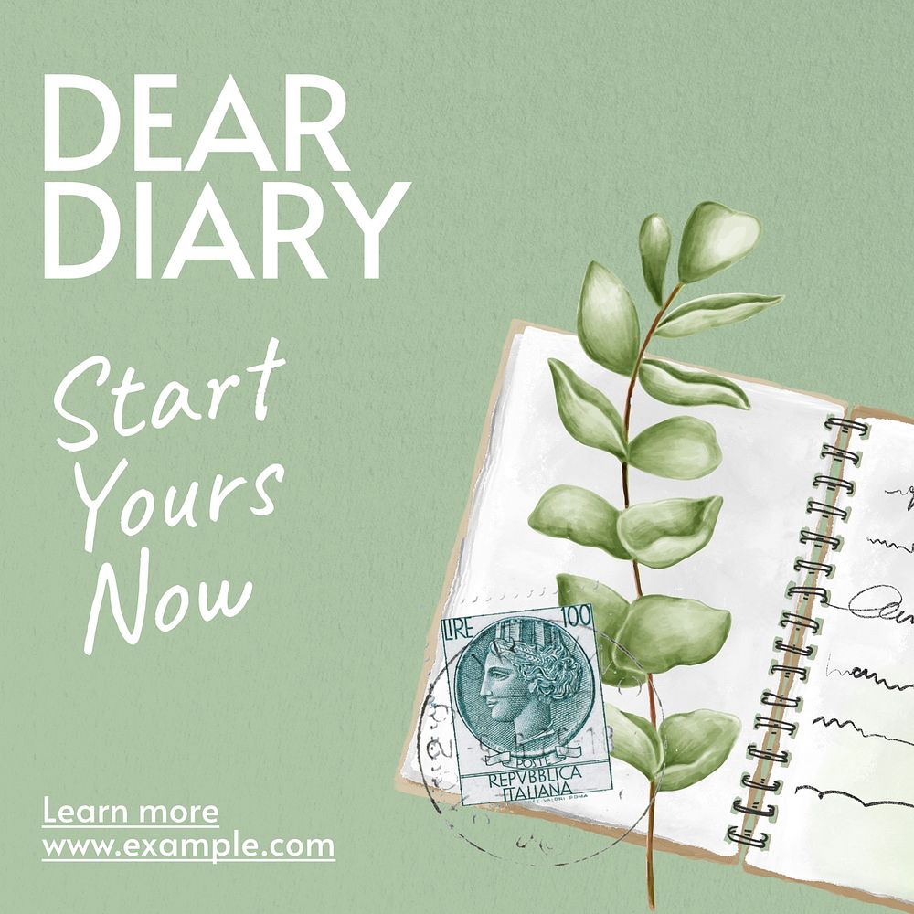 Dear diary Instagram post template | Free Photo - rawpixel