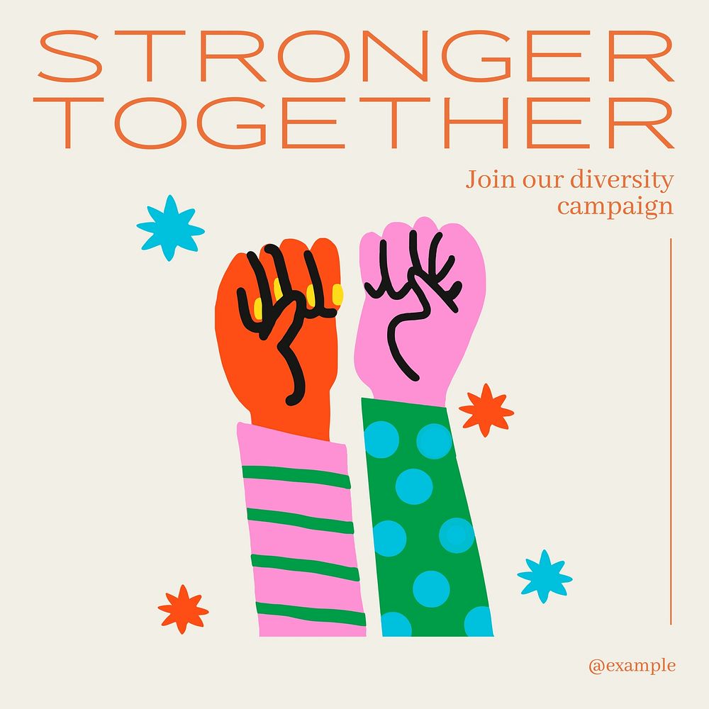 Diversity campaign Instagram post template | Free Photo - rawpixel