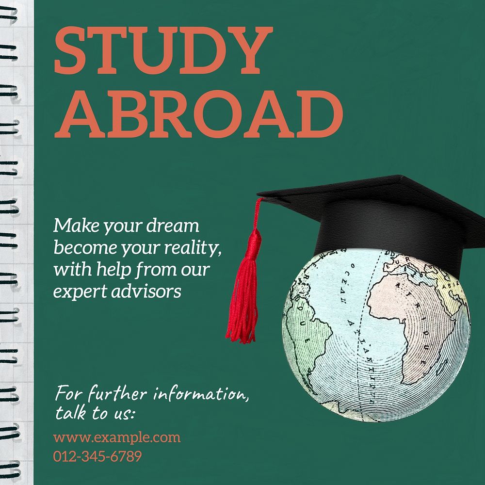 Study abroad Instagram post template | Free Photo - rawpixel