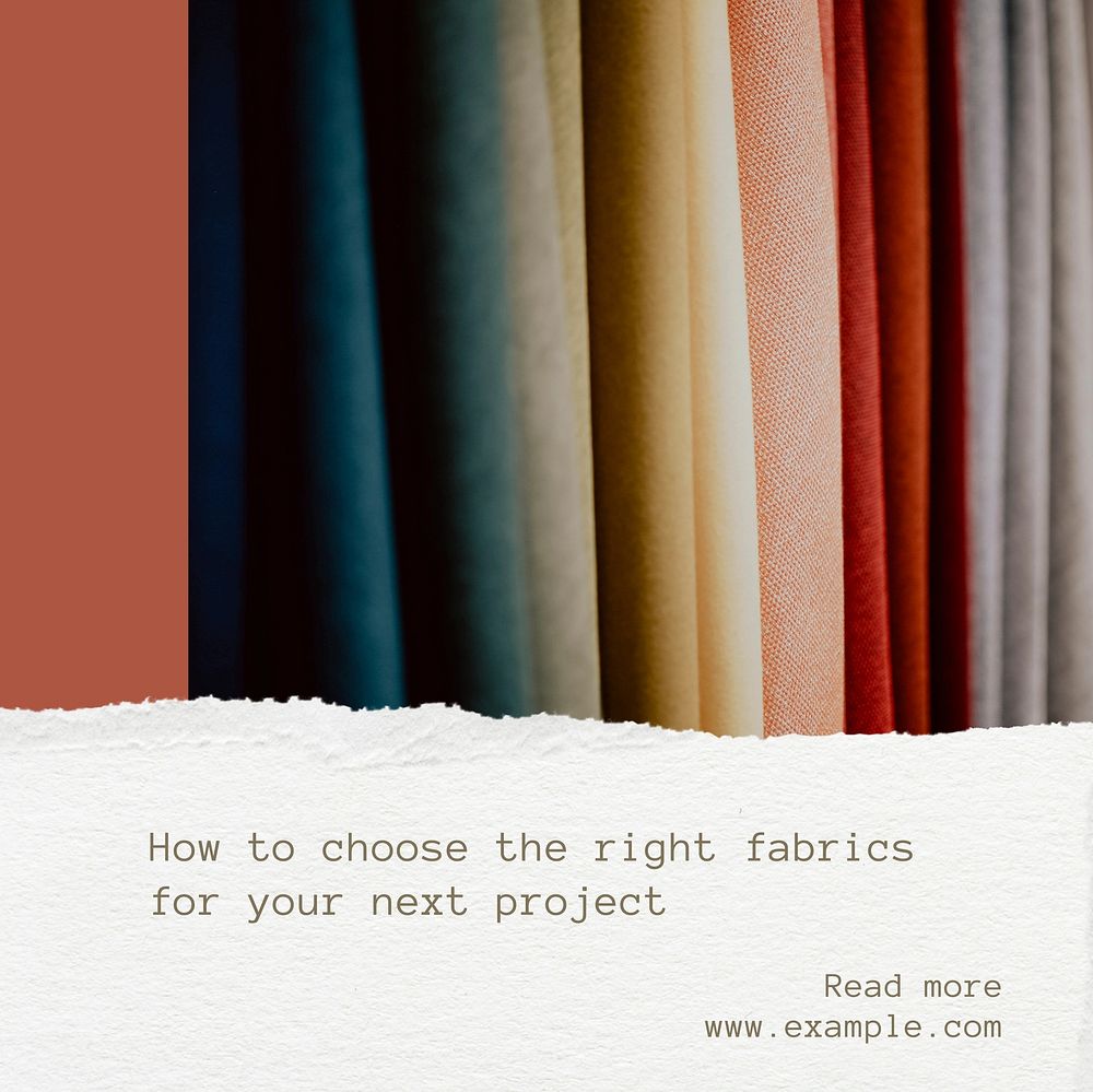 Choosing fabrics Instagram post template | Free Photo - rawpixel