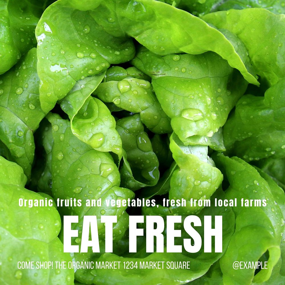Organic supermarket Instagram post template | Free Photo - rawpixel