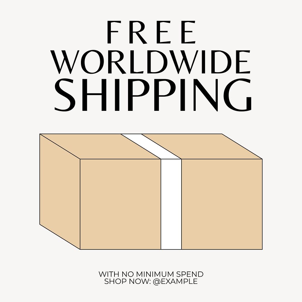 Worldwide shipping Instagram post template | Free Photo - rawpixel