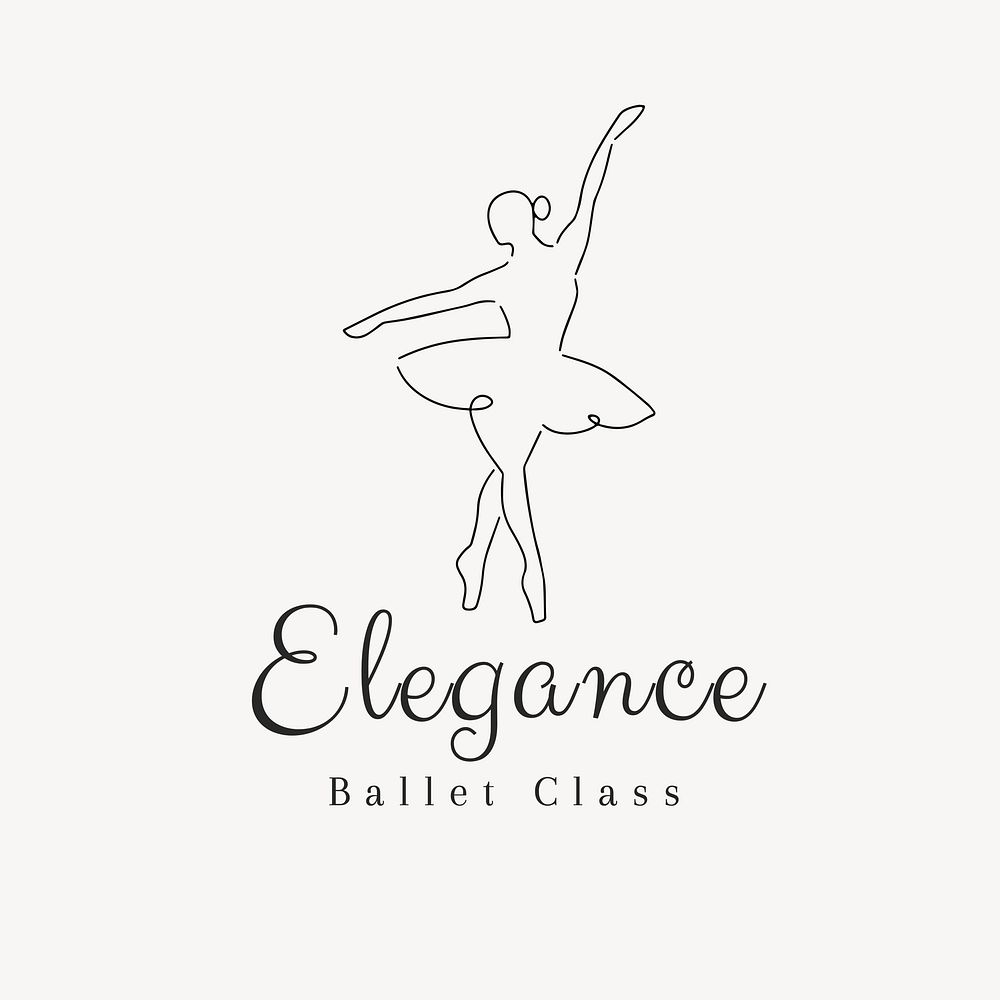 Ballet school logo minimal line | Free Photo - rawpixel