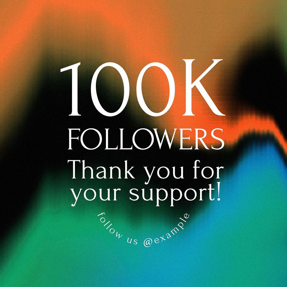 100k followers Instagram post template | Free Photo - rawpixel