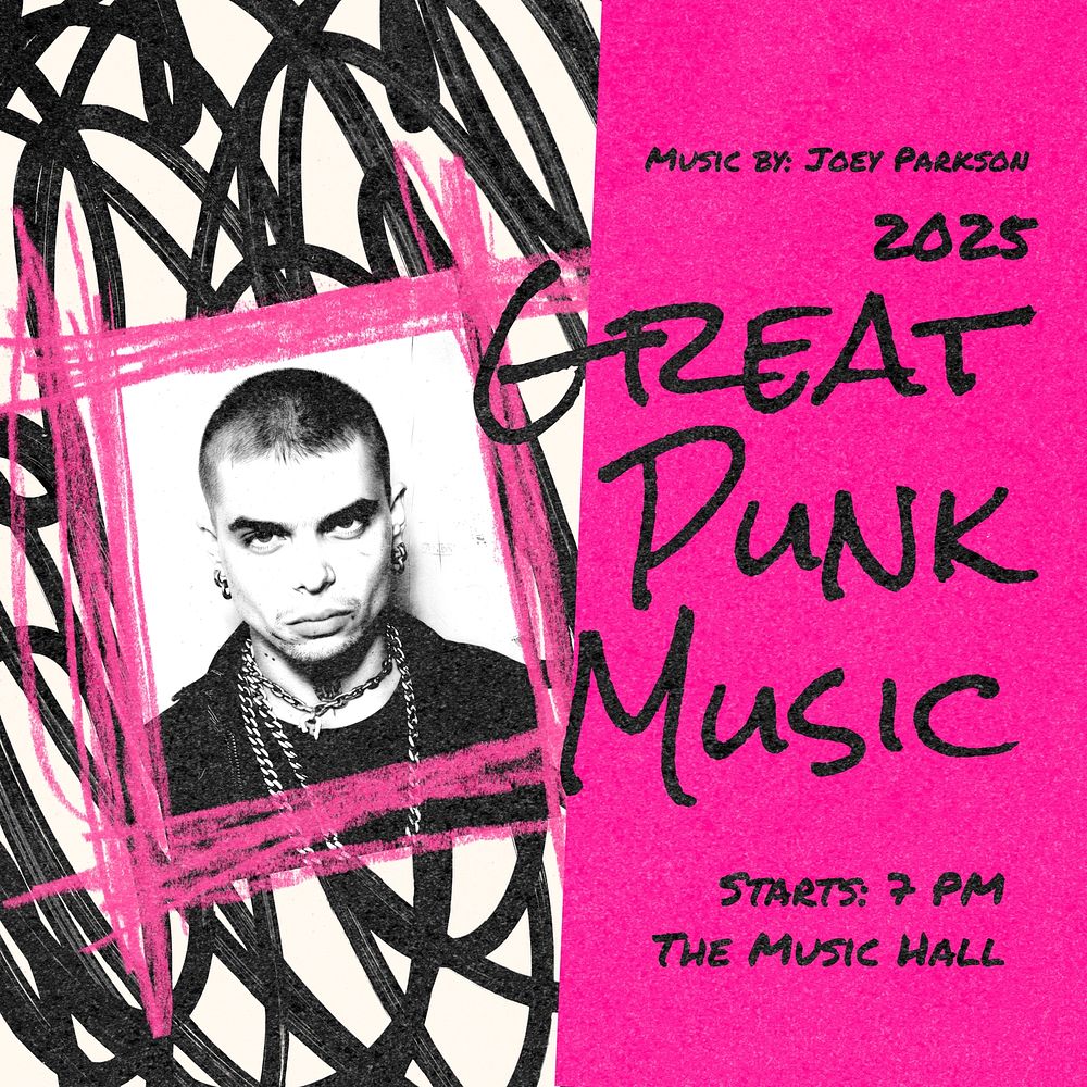 Great punk music ad Instagram | Premium Photo - rawpixel