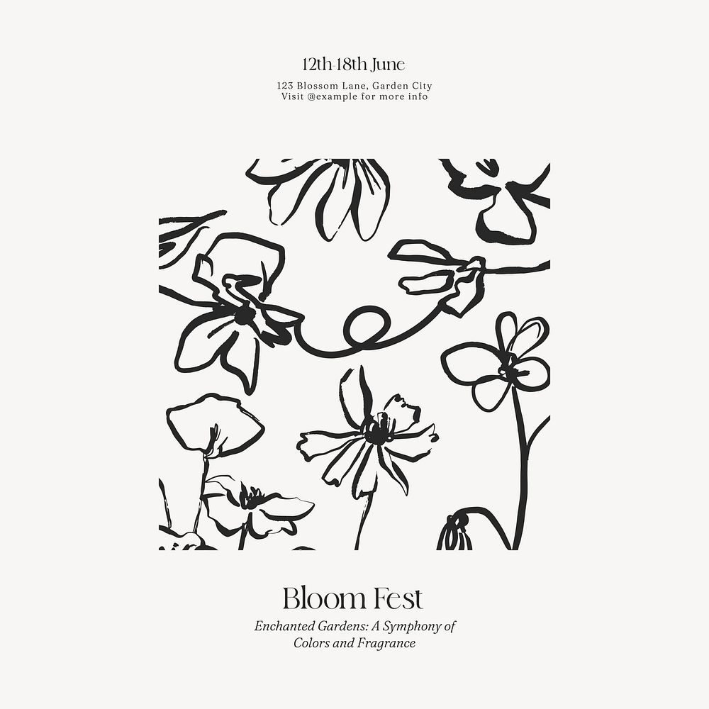 Bloom fest Instagram post template | Free Photo - rawpixel