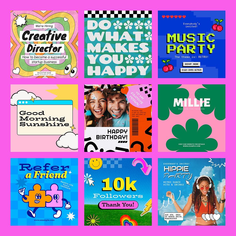 Y2K retro style Instagram post | Premium Vector - rawpixel