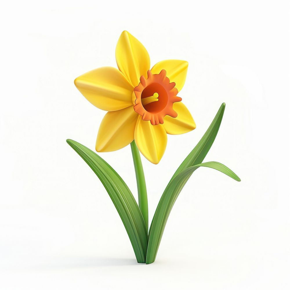 Vibrant daffodil flower illustration | Free Photo Illustration - rawpixel