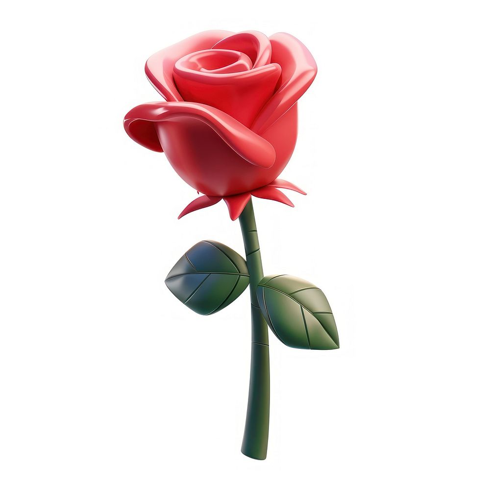 Vibrant 3D red rose illustration | Free Photo Illustration - rawpixel