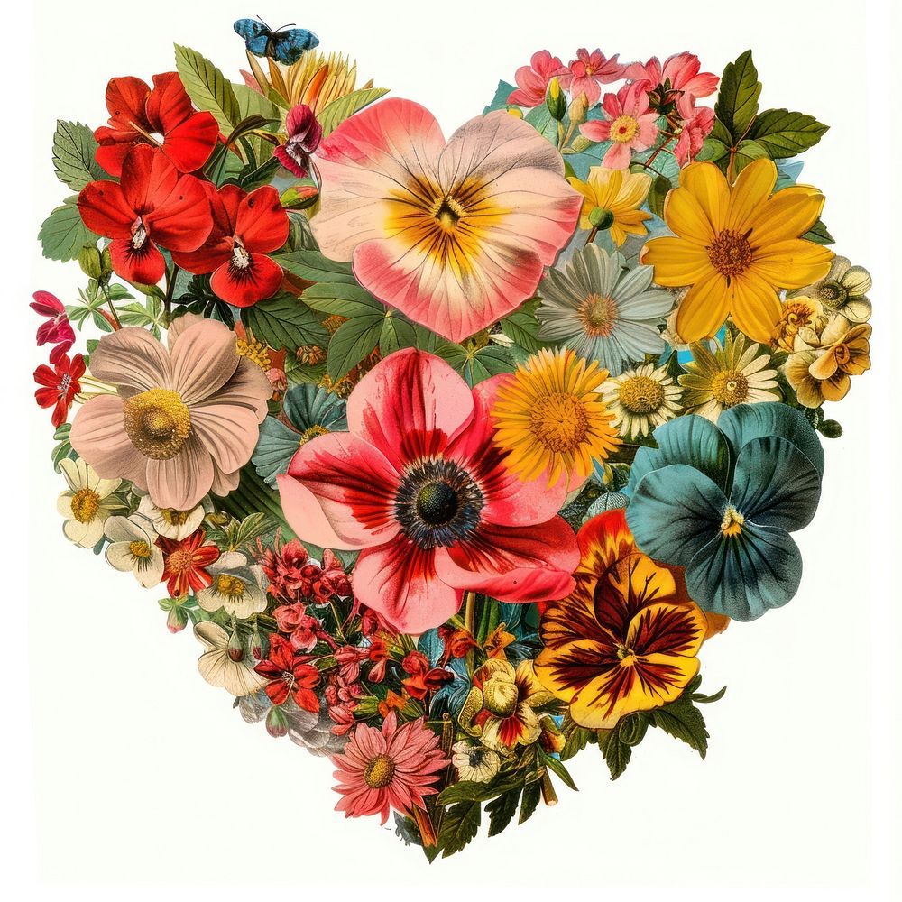 Vibrant floral heart illustration | Free Photo Illustration - rawpixel