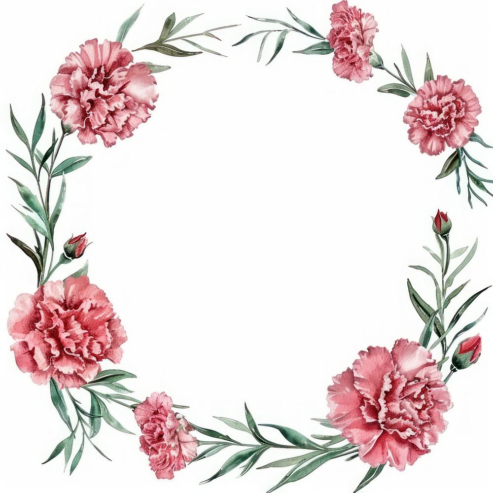 Carnation frame blossom flower plant. | Free Photo Illustration - rawpixel