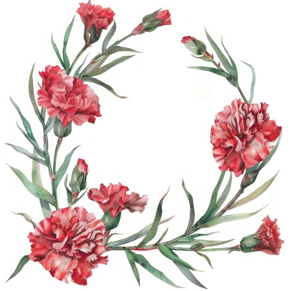 Carnation frame blossom flower plant. | Free Photo Illustration - rawpixel