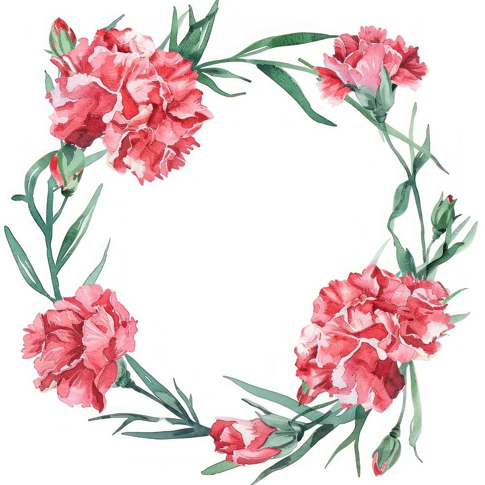 Carnation frame blossom flower plant. | Free Photo Illustration - rawpixel