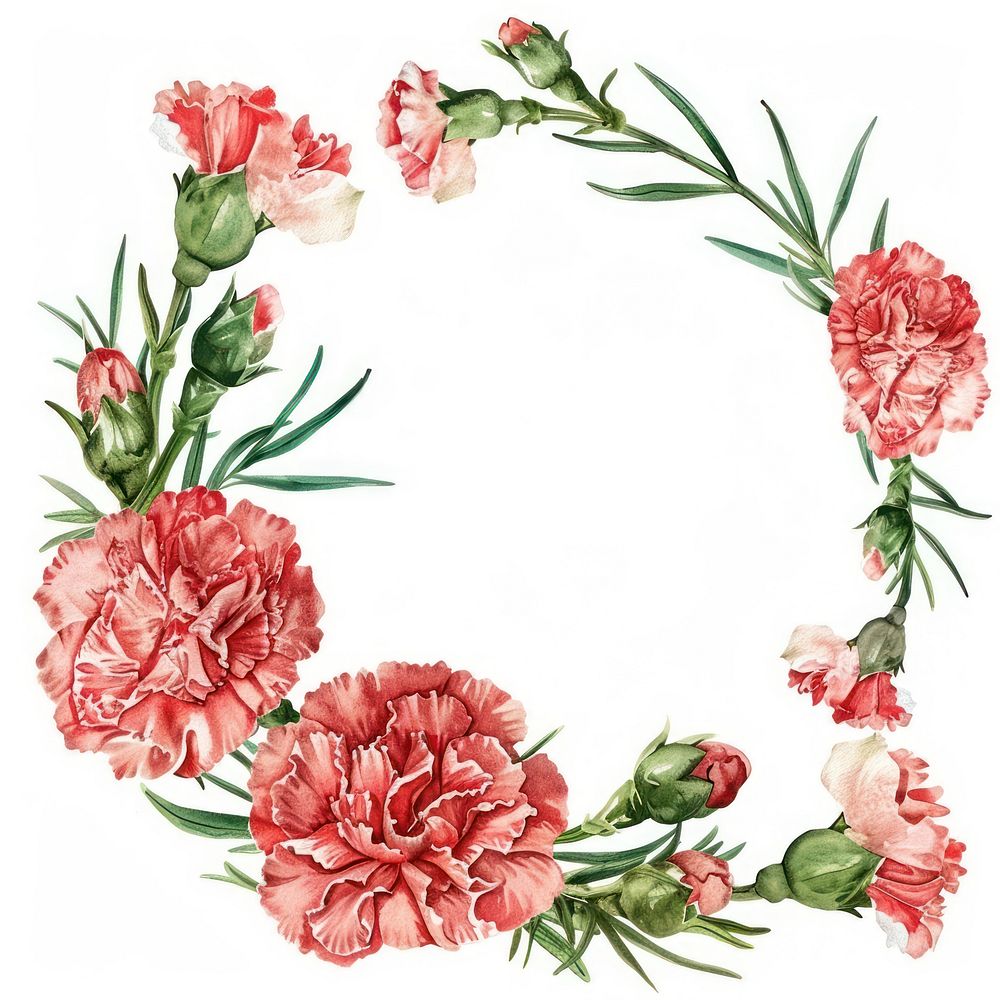 Carnation frame blossom flower plant. | Free Photo Illustration - rawpixel