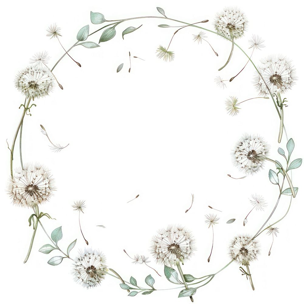 Dandelion frame art blossom flower. | Free Photo Illustration - rawpixel