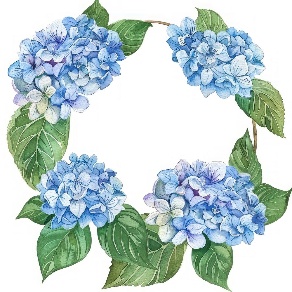 Hydrangea frame art blossom pattern. | Free Photo Illustration - rawpixel