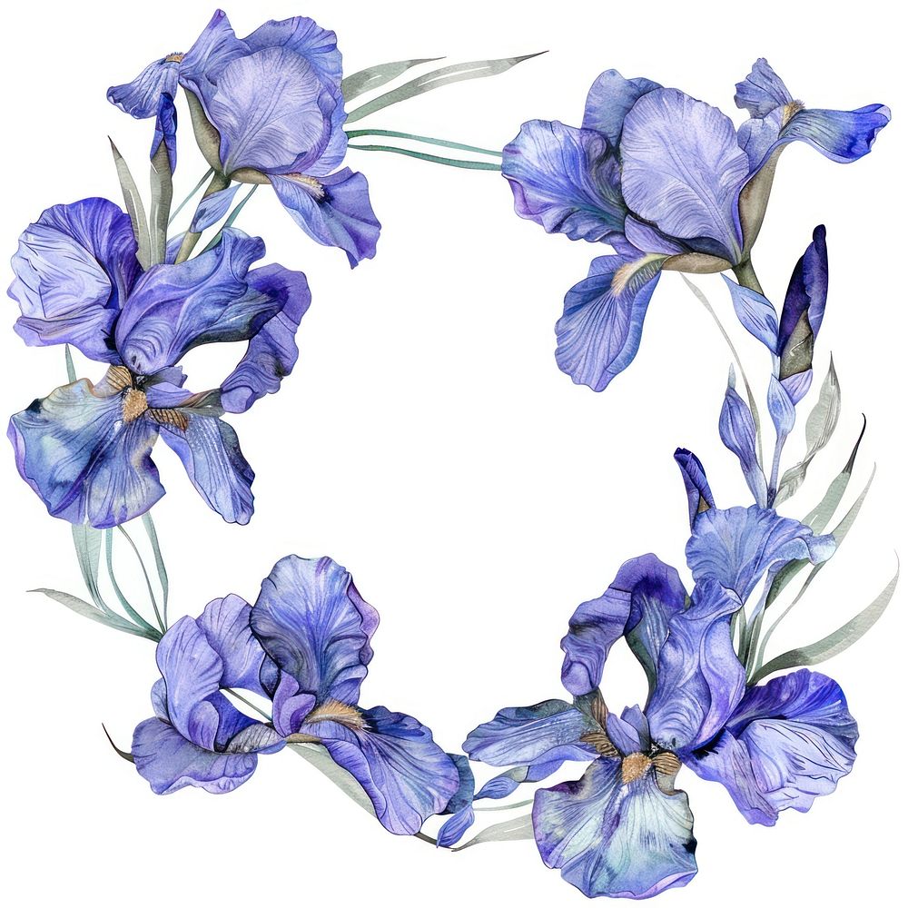 Iris frame blossom flower plant. | Free Photo Illustration - rawpixel