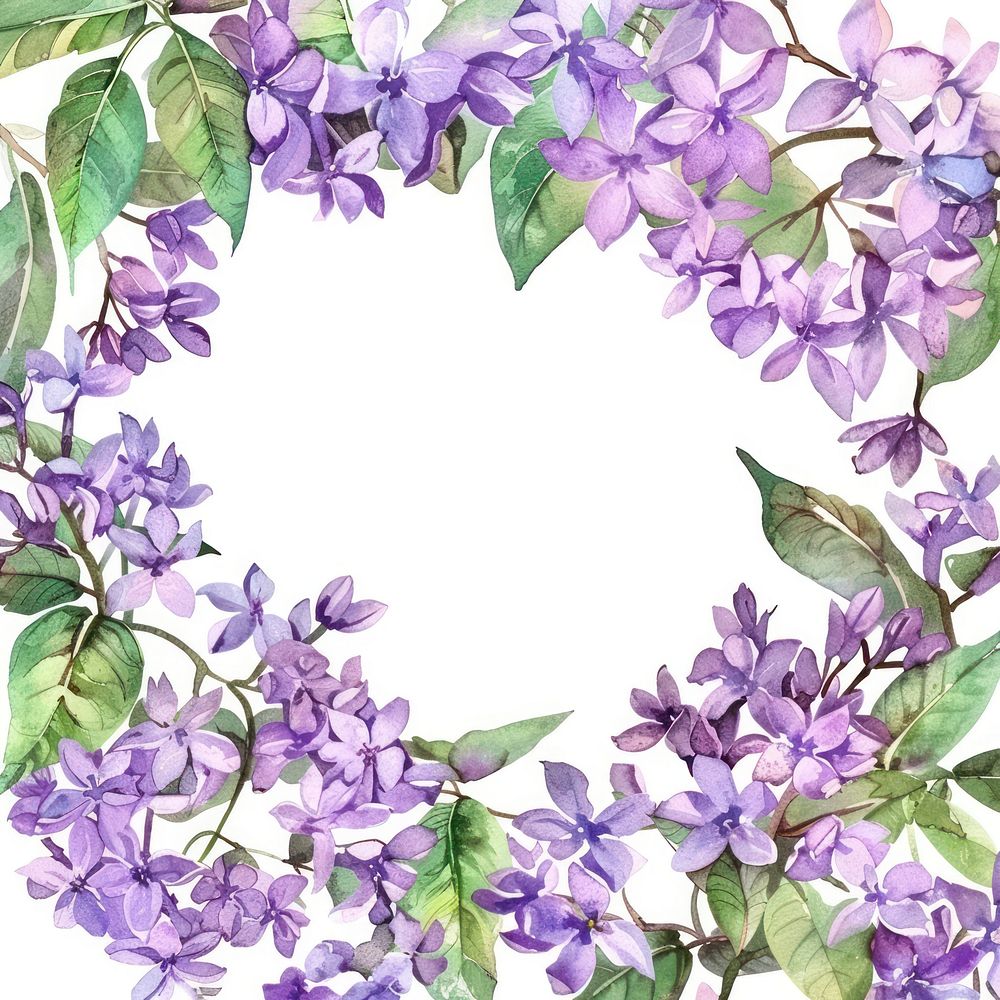 Lilac frame blossom flower purple. | Free Photo Illustration - rawpixel