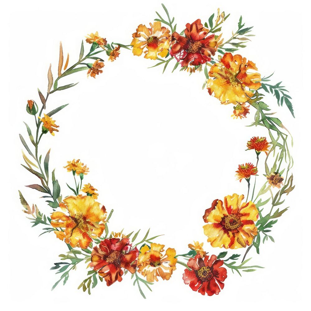 Marigold frame art graphics pattern. | Free Photo Illustration - rawpixel