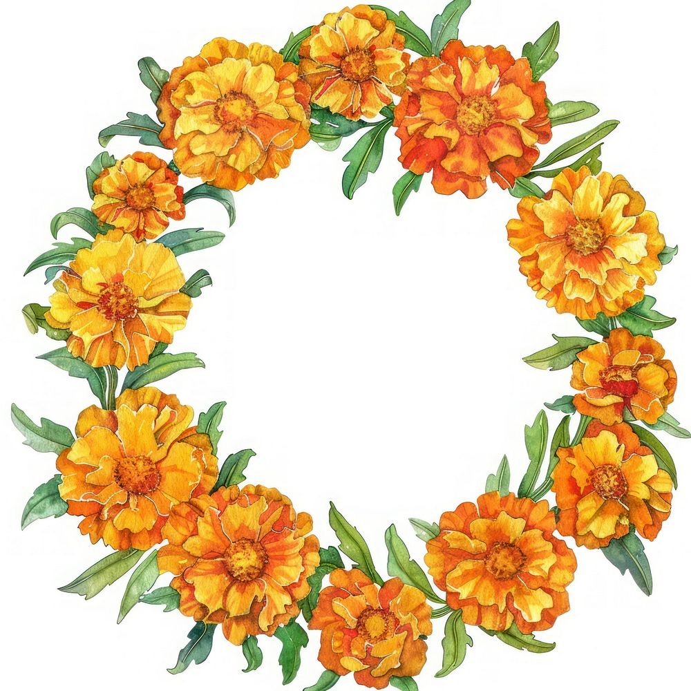 Marigold frame blossom dessert flower. | Free Photo Illustration - rawpixel