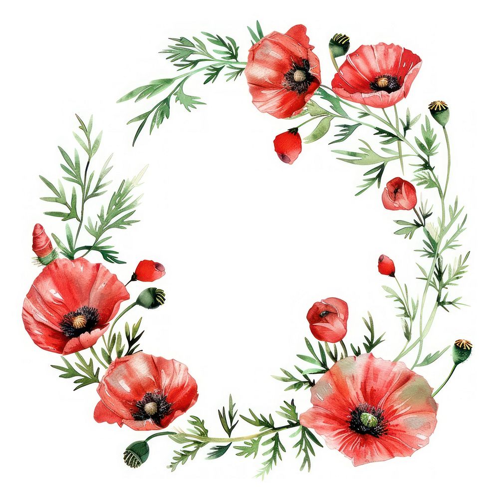 Poppy frame art graphics blossom. | Free Photo Illustration - rawpixel
