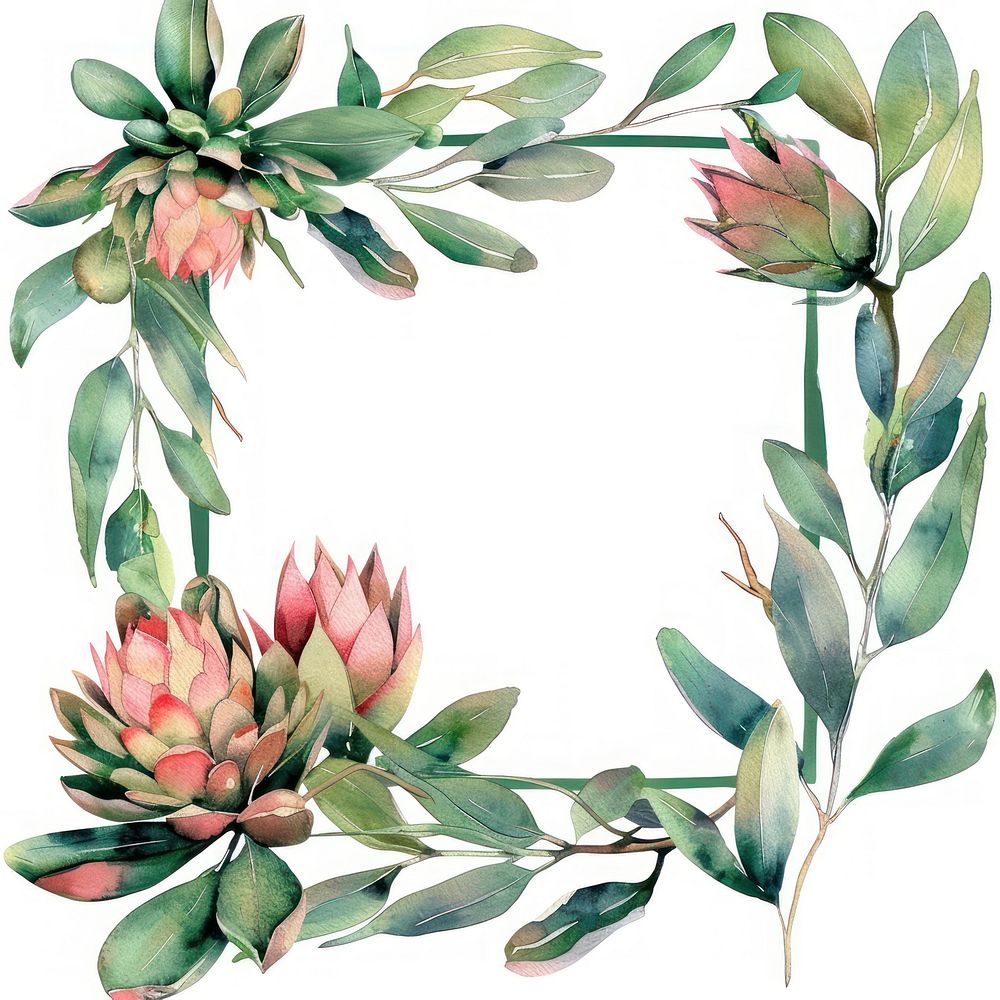Protea frame art graphics pattern. | Free Photo Illustration - rawpixel