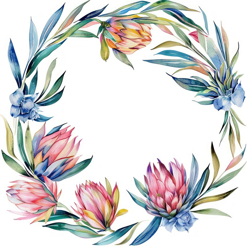 Protea frame art pineapple graphics. | Premium Photo Illustration ...