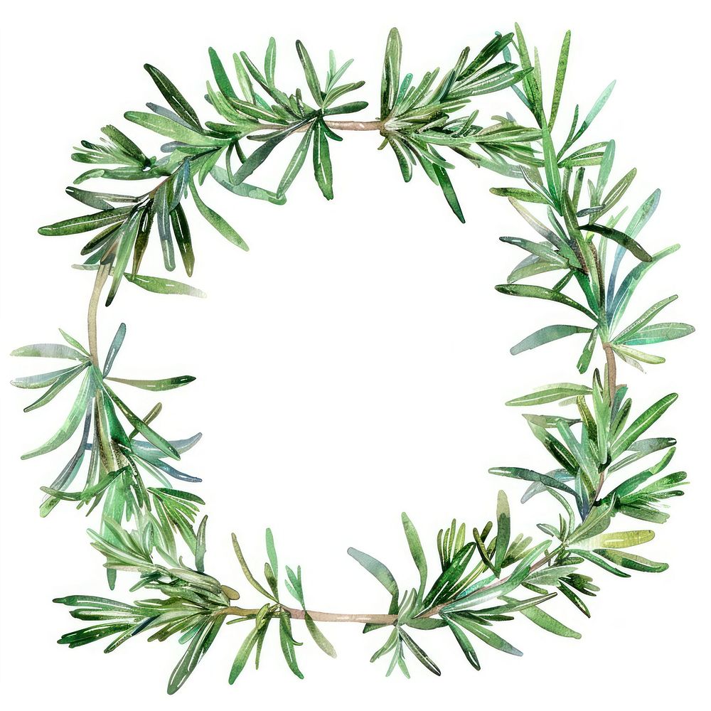 Rosemary frame wreath plant tree. | Free Photo Illustration - rawpixel