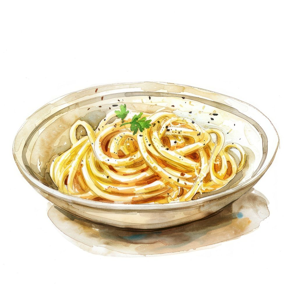 Delicious spaghetti watercolor illustration | Free Photo Illustration ...