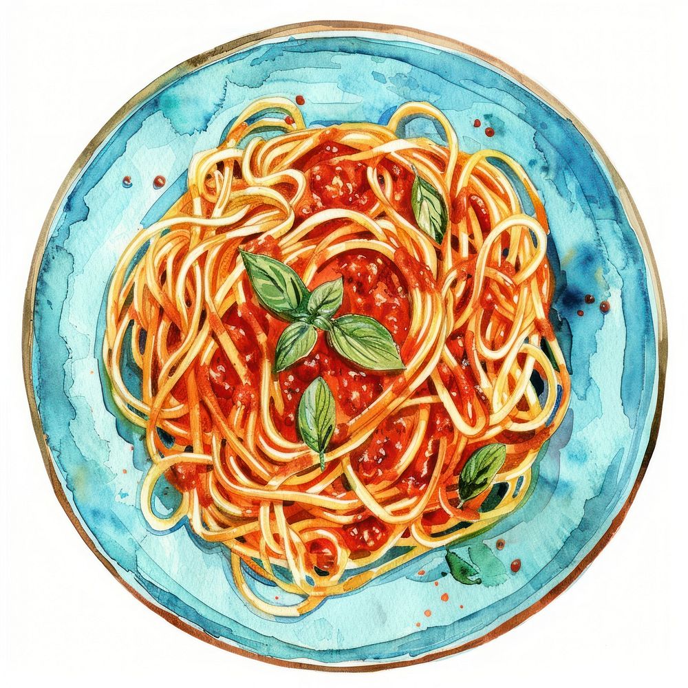 Delicious spaghetti watercolor illustration | Free Photo Illustration ...