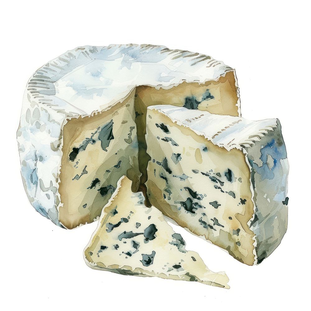 Watercolor blue cheese illustration | Free Photo Illustration - rawpixel