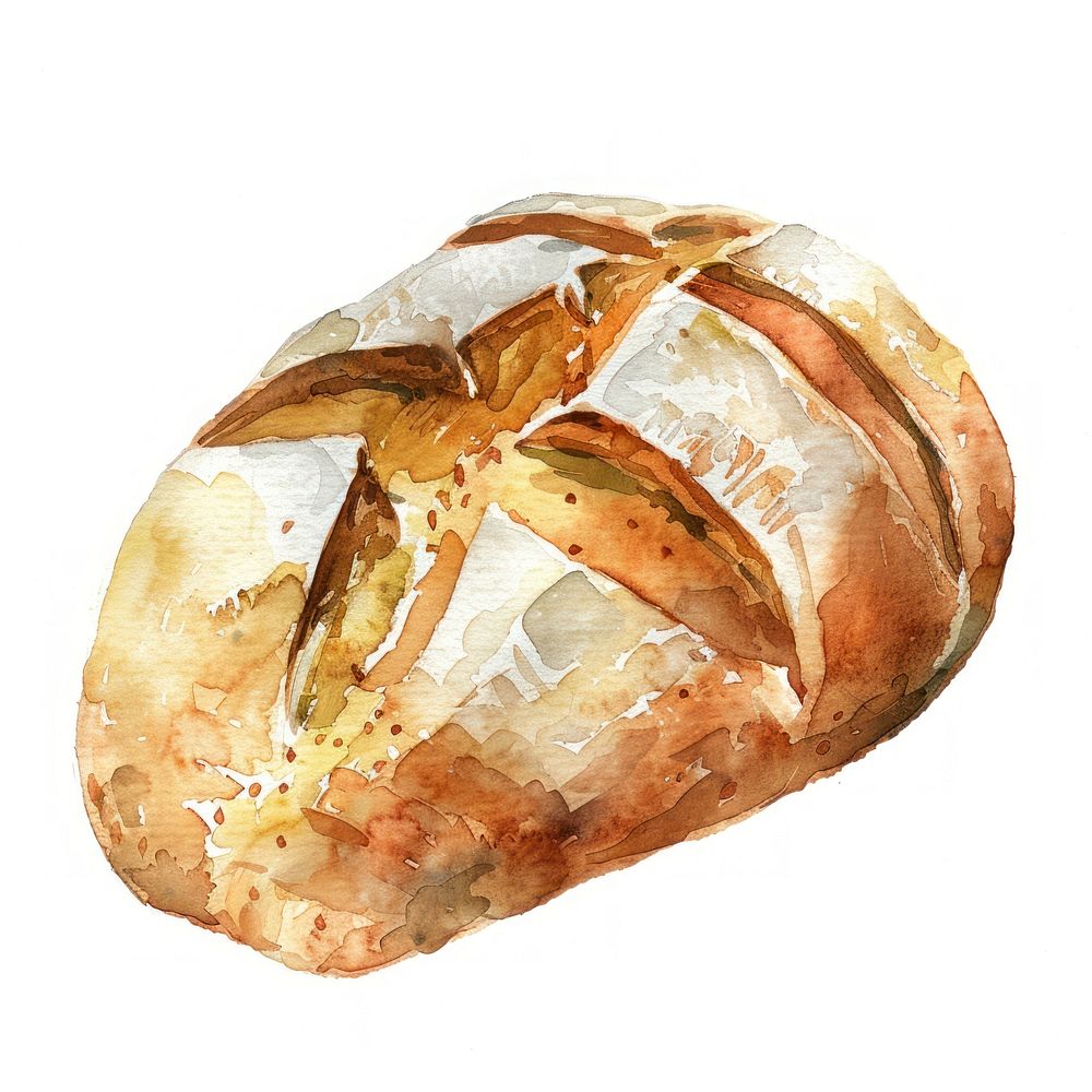 Artisan bread watercolor illustration | Free Photo Illustration - rawpixel